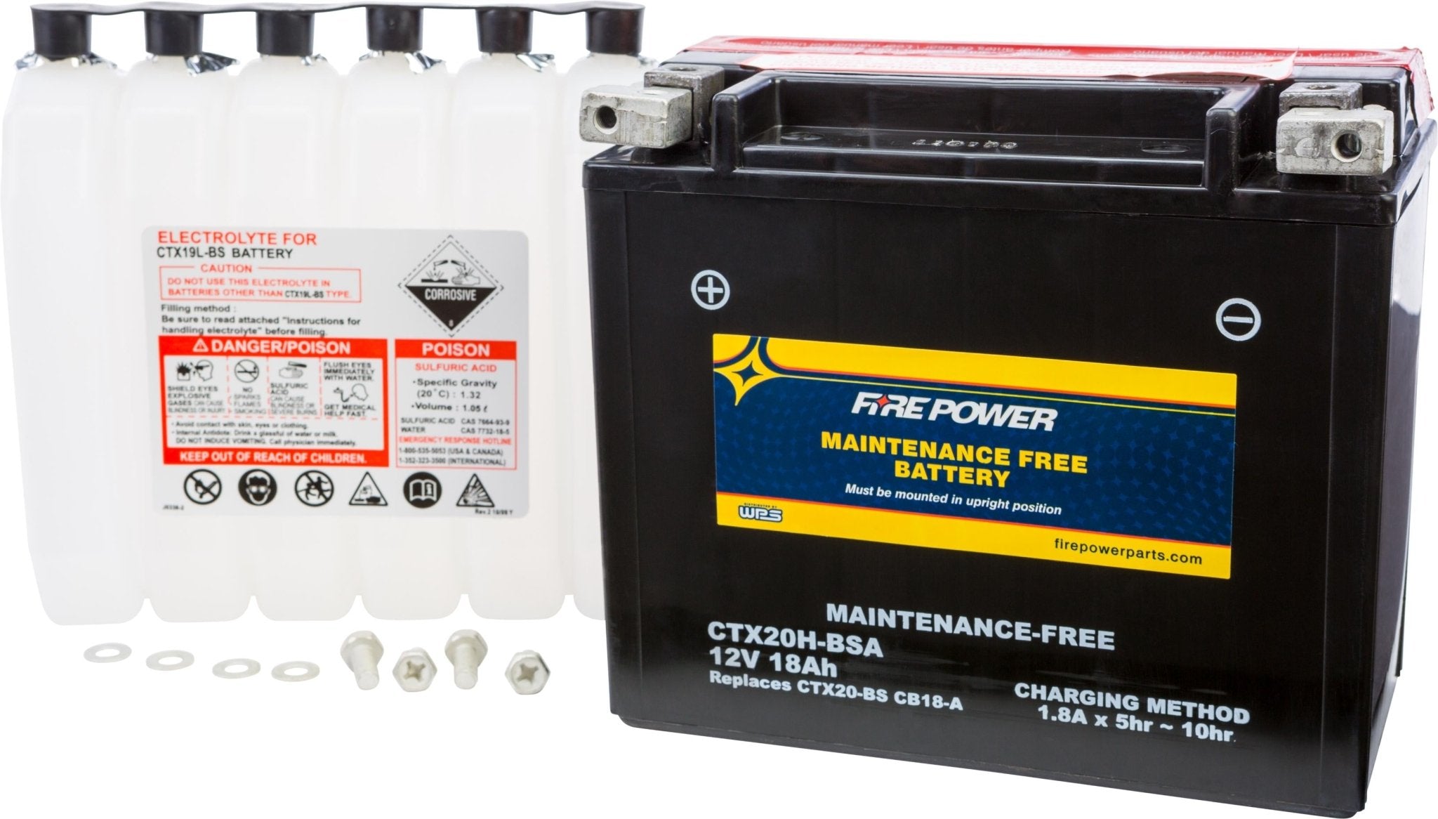 Fire Power CTX20H-BSA Maintenance Free Sealed Battery | sxspowersports